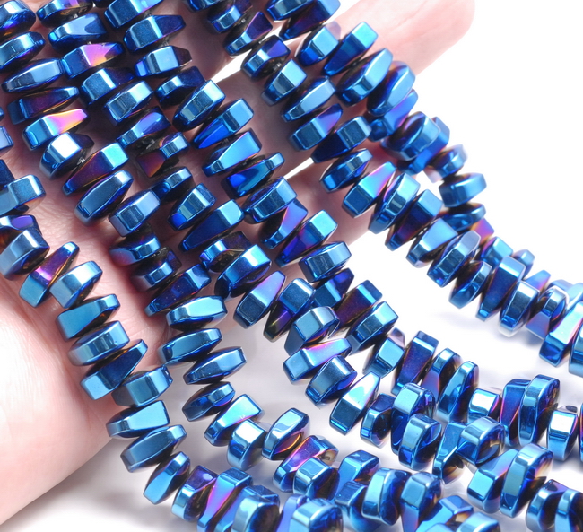 12X5MM BLUE HEMATITE GEMSTONE NUGGET LOOSE BEADS 15.5" | eBay
