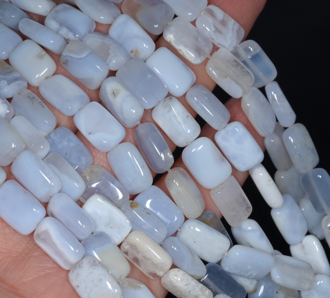 12X8MM CHALCEDONY BLUE AGATE GEMSTONE RECTANGLE LOOSE BEADS 15.5" | eBay