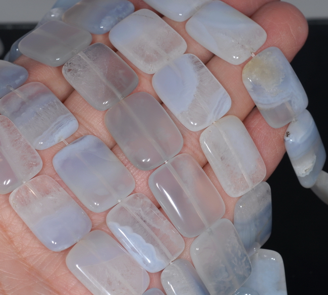 20X15MM CHALCEDONY BLUE AGATE GEMSTONE RECTANGLE LOOSE BEADS 15.5" | eBay
