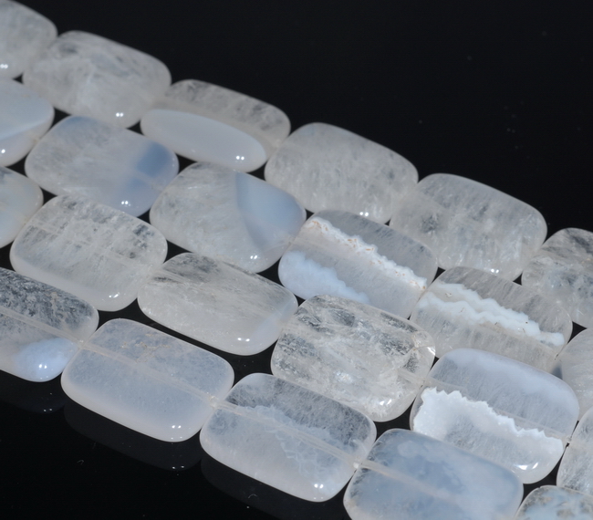 20X15MM CHALCEDONY BLUE AGATE GEMSTONE RECTANGLE LOOSE BEADS 15.5" | eBay