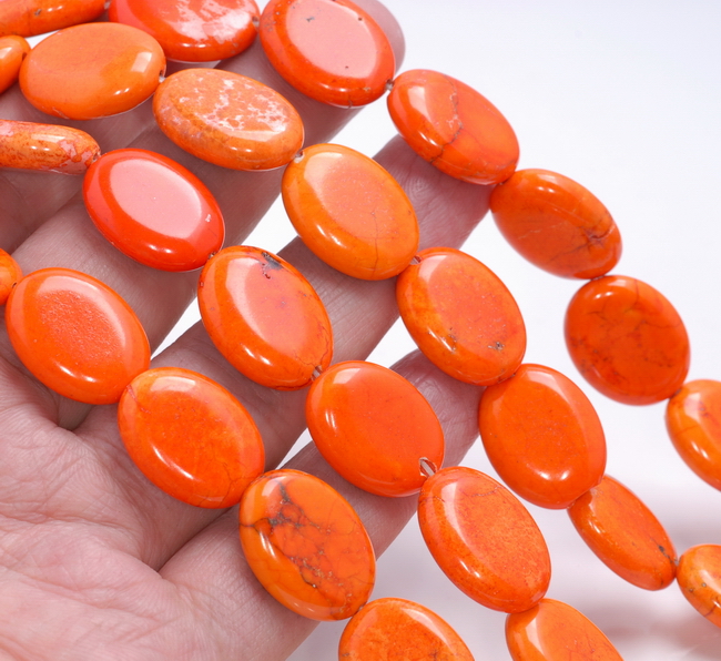 20X15MM ORANGE IMPERIAL JASPER GEMSTONE OVAL LOOSE BEADS 15.5" | eBay