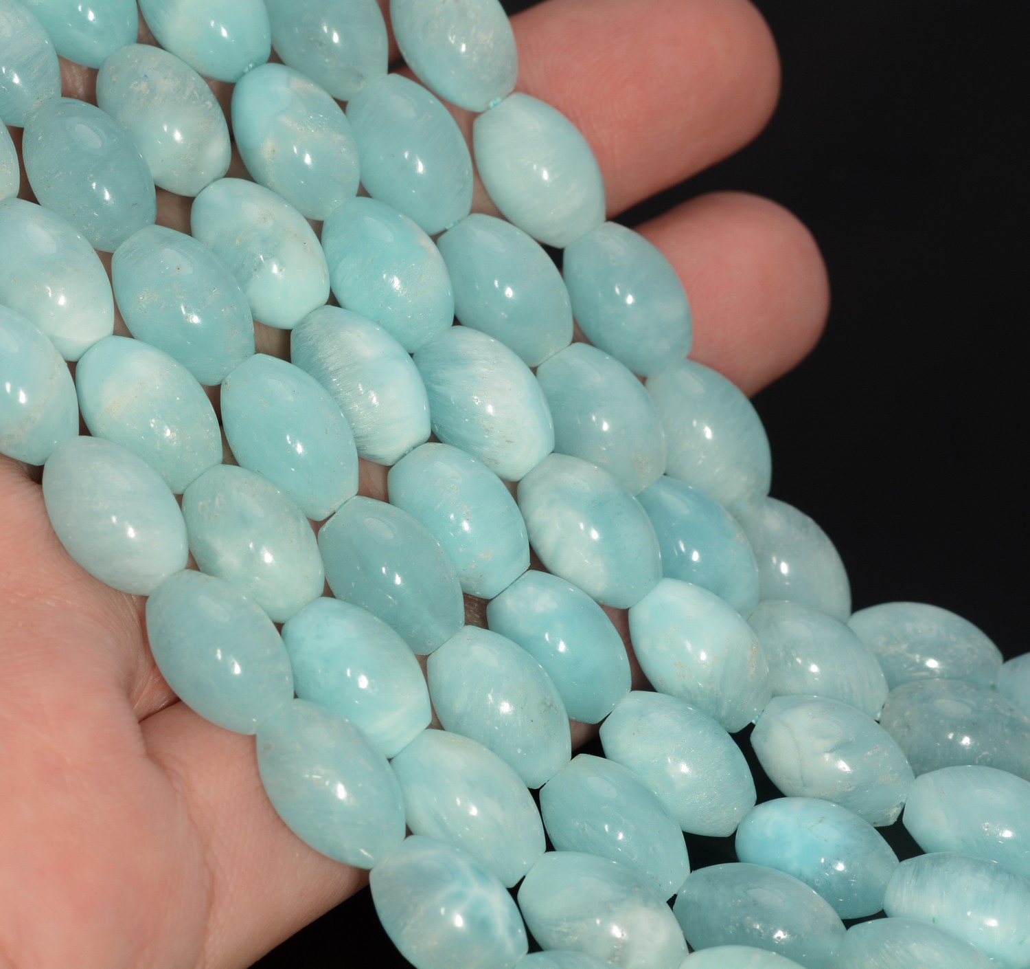 12X8MM GENUINE LIGHT BLUE HEMIMORPHITE GEMSTONE BARREL DRUM LOOSE BEADS ...