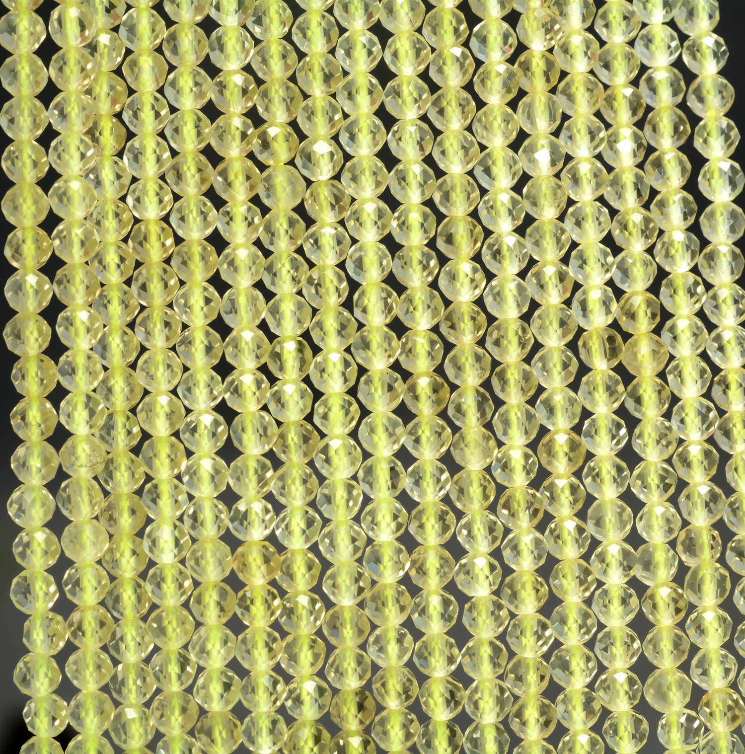 3MM LIGHT YELLOW LEMON QUARTZ GEMSTONE MICRO FACETED ROUND LOOSE BEADS ...