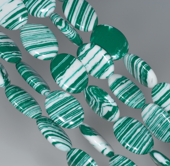 18X13MM GREEN WHITE MATRIX TURQUOISE GEMSTONE OVAL LOOSE BEADS 7.5" | eBay