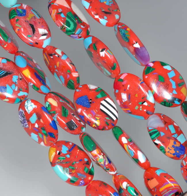 18X13MM RED MATRIX TURQUOISE GEMSTONE OVAL LOOSE BEADS 7.5" | eBay